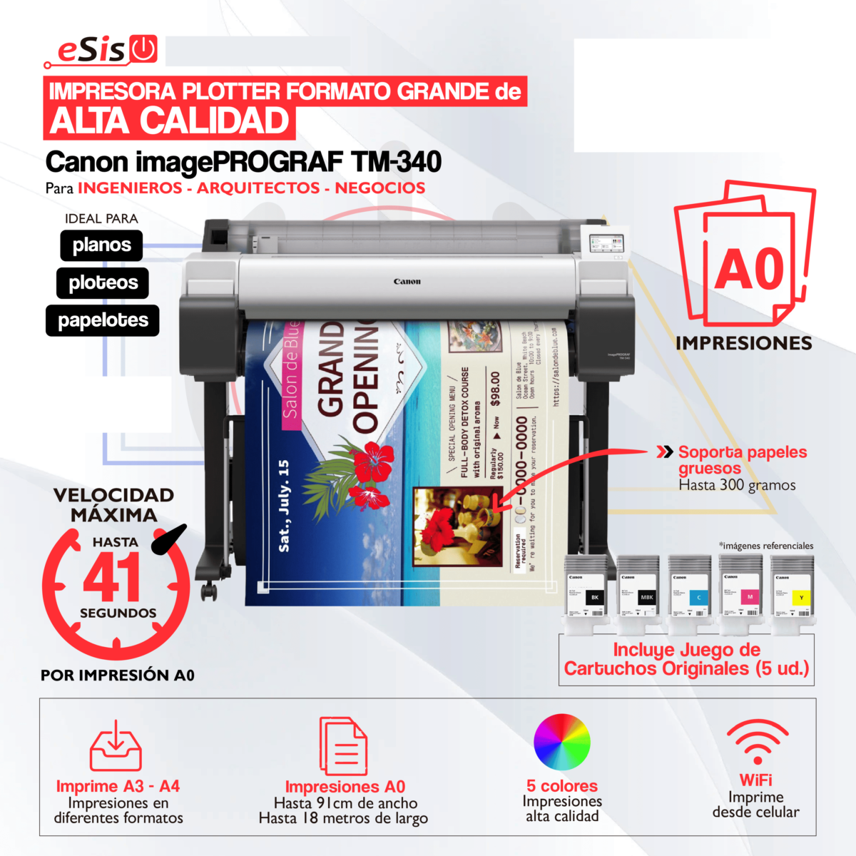 Plotter Canon imagePROGRAF TM-340 (A0) – ESIS