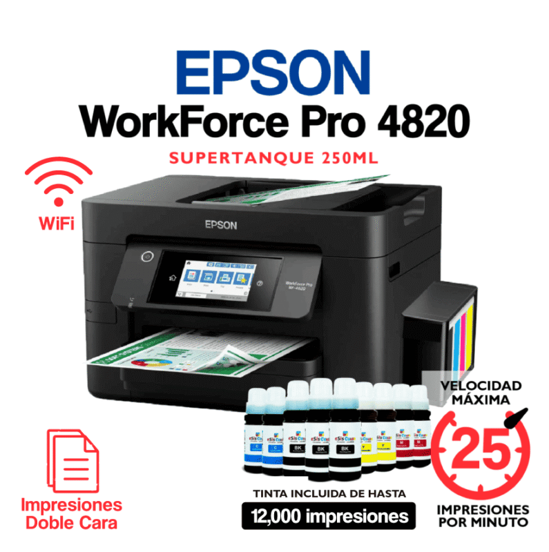 Impresora Epson WorkForce Pro 4820 + Sistema Continuo – ESIS
