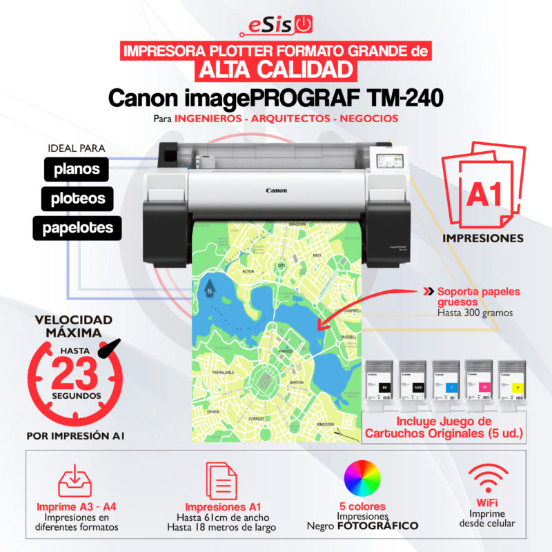 Plotter Canon imagePROGRAF TM-240 (A1) – ESIS