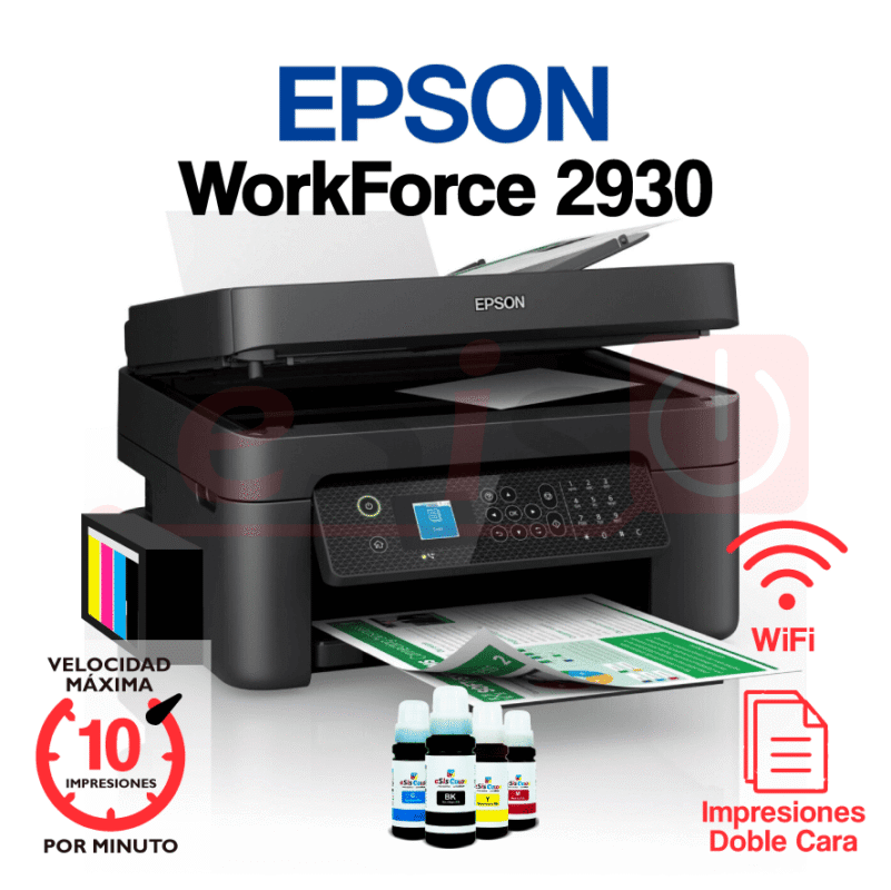 Impresora Epson WorkForce 2930 – WiFi / Doble Cara / Copias ADF ...
